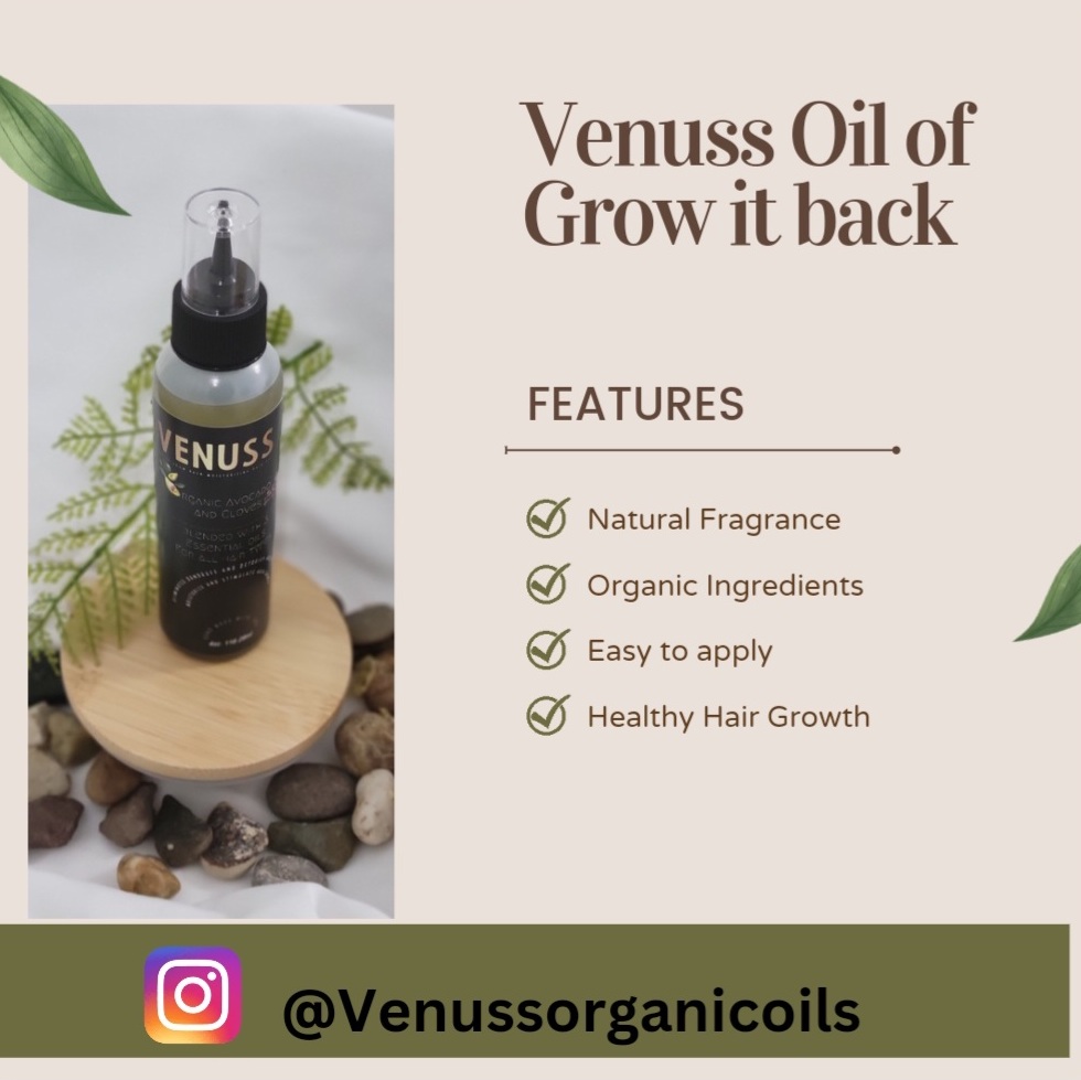 Venuss Organic Oils | Grow It Back Moisturizing Hair Oil